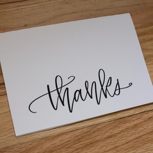 Thank You Card Printable, Hand Lettered Thanks Card Digital Download - Etsy