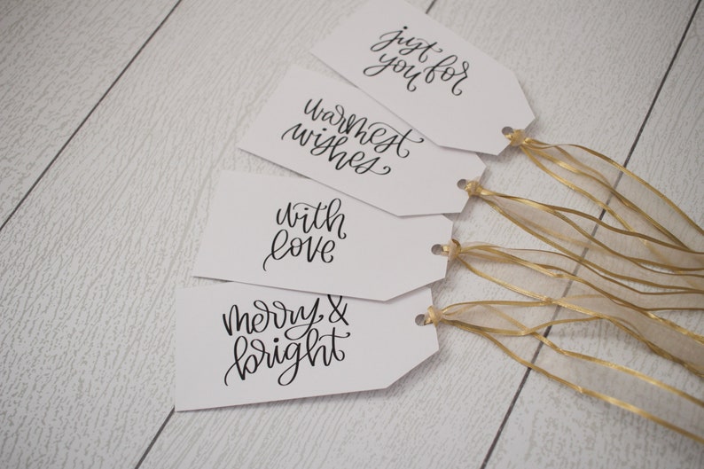 Printable Christmas Gift Tags, Hand-lettered Holiday Sentiment Gift ...