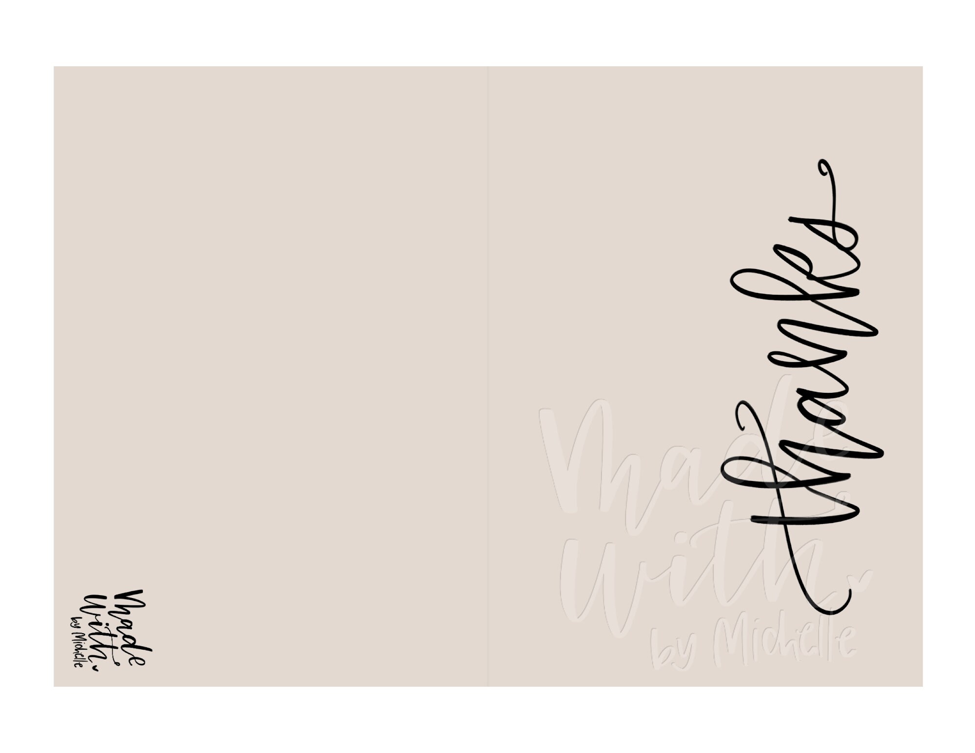 Thank You Card Printable, Hand Lettered Thanks Card Digital Download - Etsy