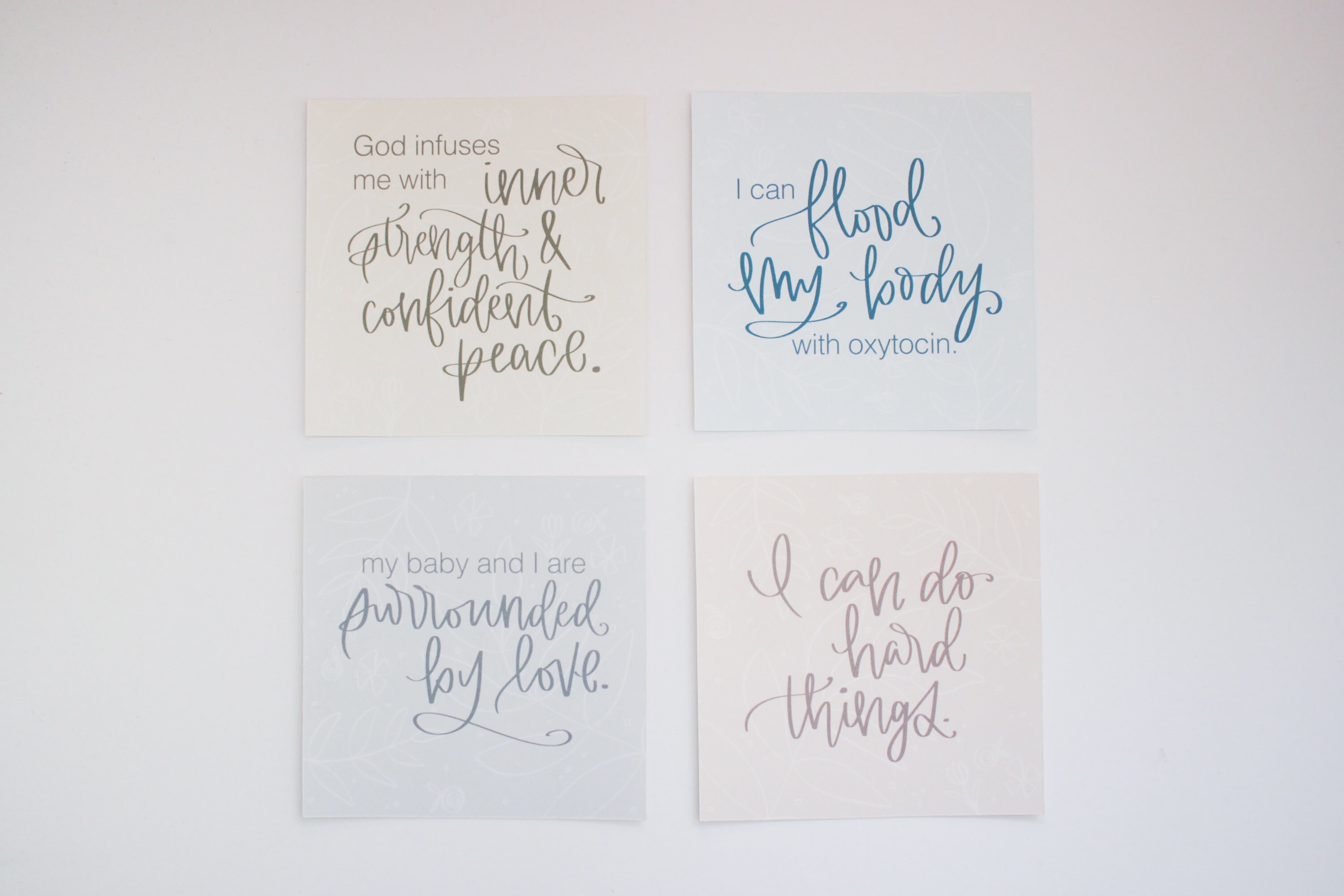 Printable Birth Affirmation Cards, Set of 21, Christian Hypnobirthing ...