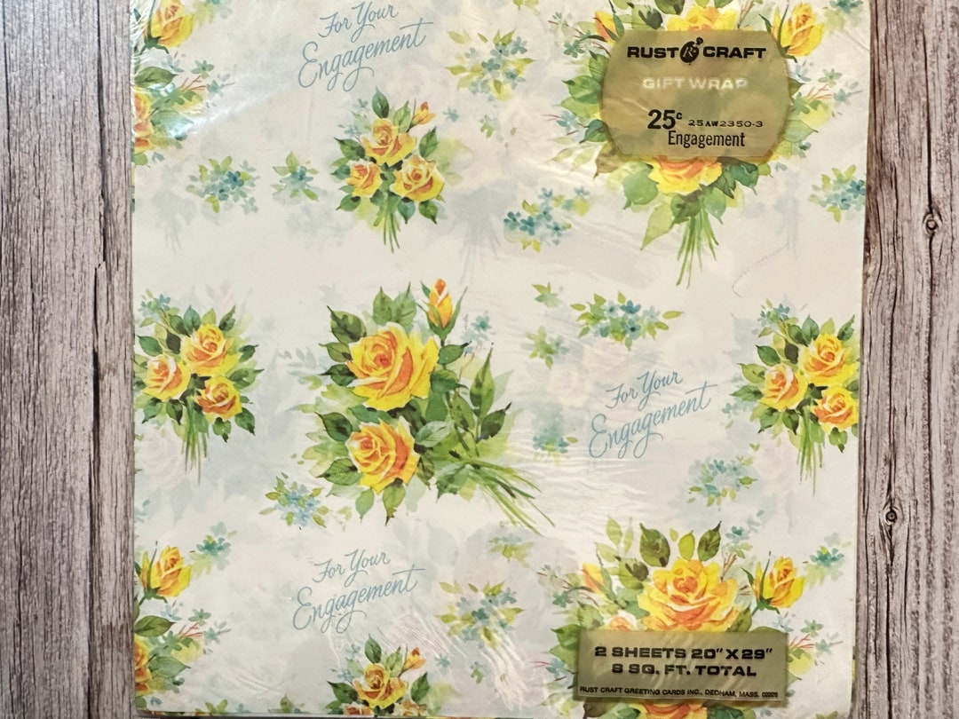 Rust Craft Wrapping Paper. Engagement Gift Wrap. Vintage Wrapping Paper ...