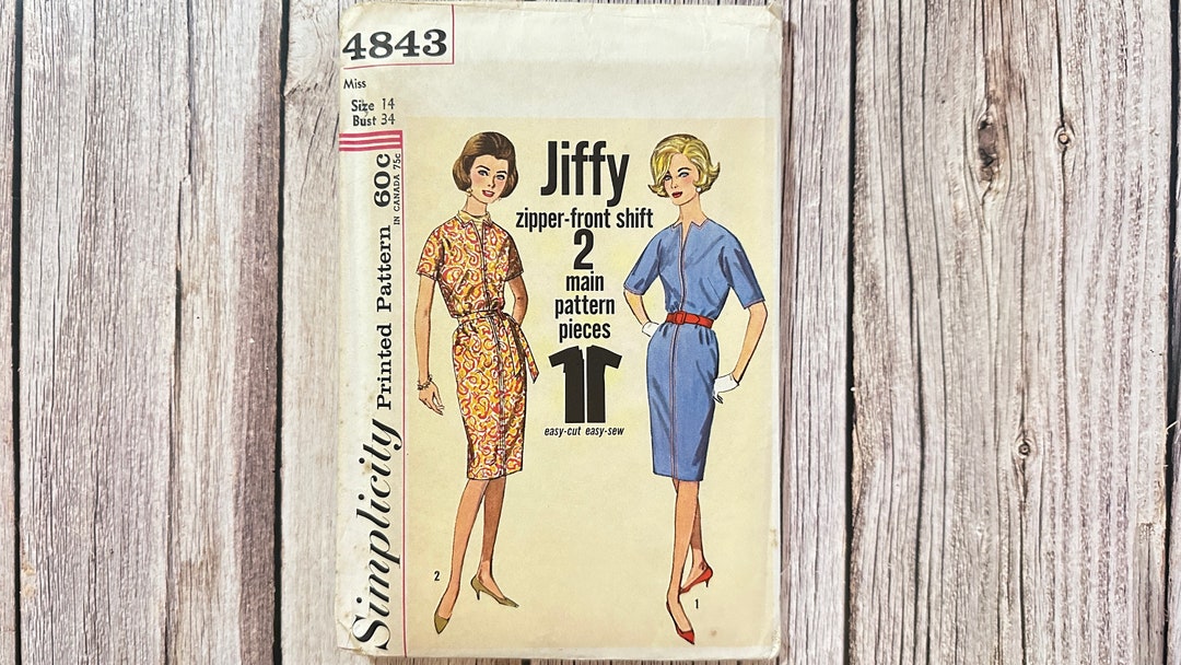 Simplicity Sewing Pattern 4843. Vintage Dress. - Etsy