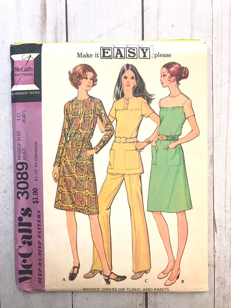 Uncut Vintage Mccall's Sewing Pattern: Misses Skirt, Blouse, Pants ...