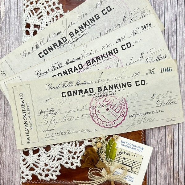 Antique Bank Check - Etsy