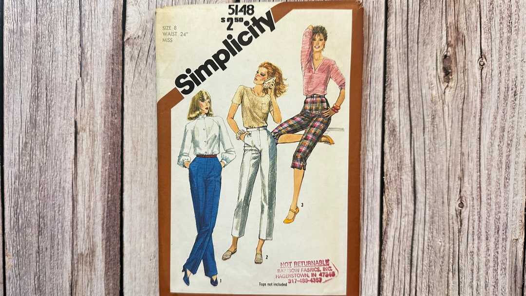 Simplicity Sewing Pattern 5148 - Vintage Straight Leg Pants - Etsy