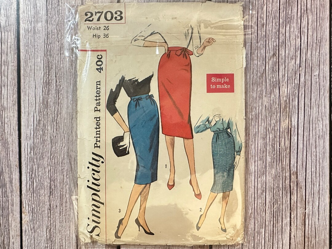 Simplicity Sewing Pattern 2703. Vintage Skirt. - Etsy