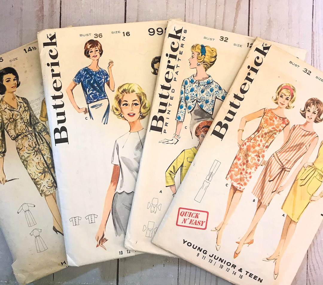 Butterick Sewing Pattern. Vintage Sewing Pattern. Vintage Dress. Jacket ...