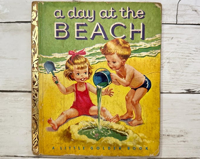 A Day at the Beach - A Little Golden Book - First Edition - Vintage ...