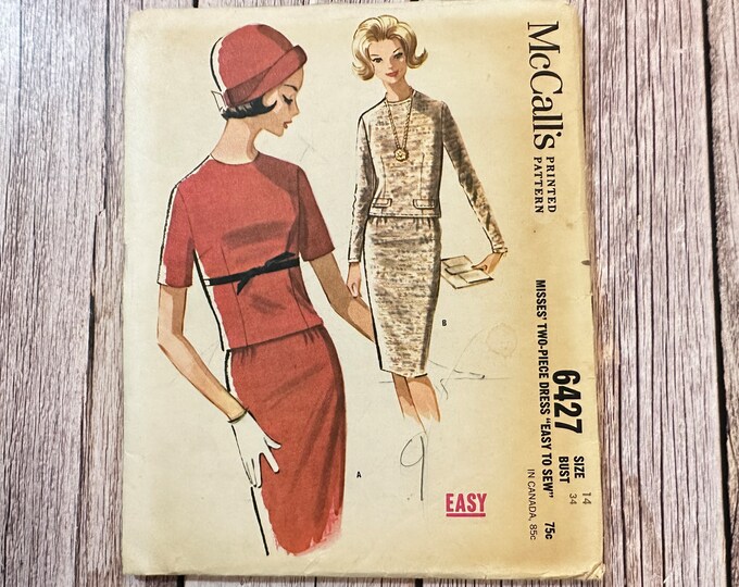 Mccall's Sewing Pattern 6427. Vintage Dress. Uncut Pattern. - Etsy