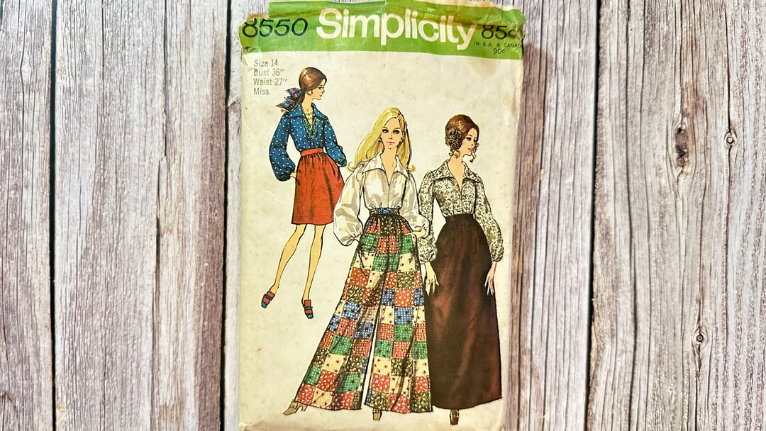 Simplicity Pattern 8550. Vintage Skirt, Pants and Blouse Sewing Pattern ...