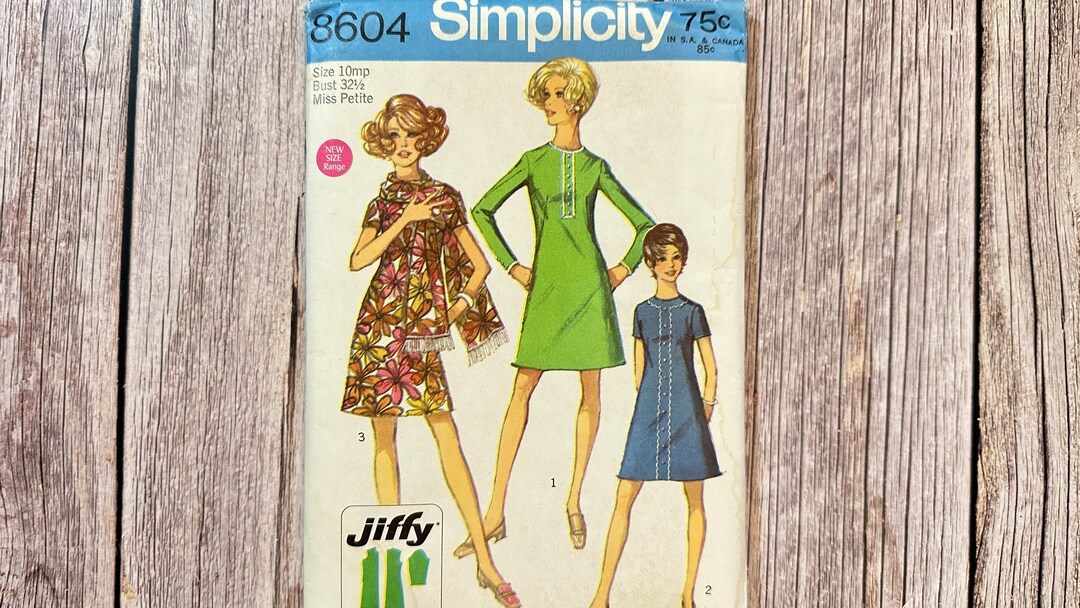 Simplicity Sewing Pattern 8604 - Vintage Dress and Scarf - Etsy