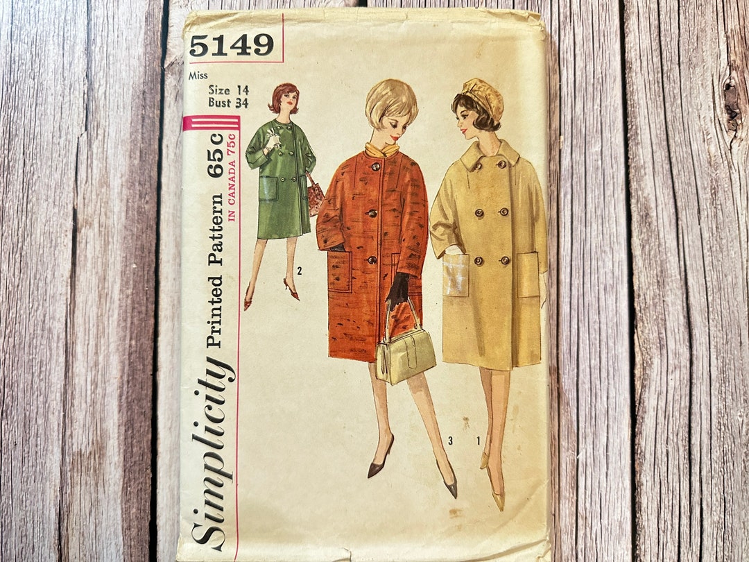Simplicity Sewing Pattern 5149. Vintage Coat. Uncut Pattern. - Etsy