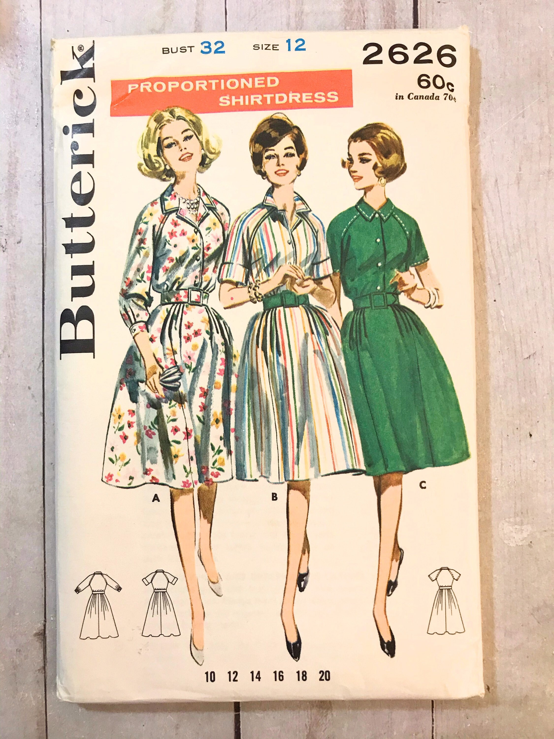 5504 Vintage 1970's Butterick Sewing Pattern Misses Dress Size 10 Uncut ...