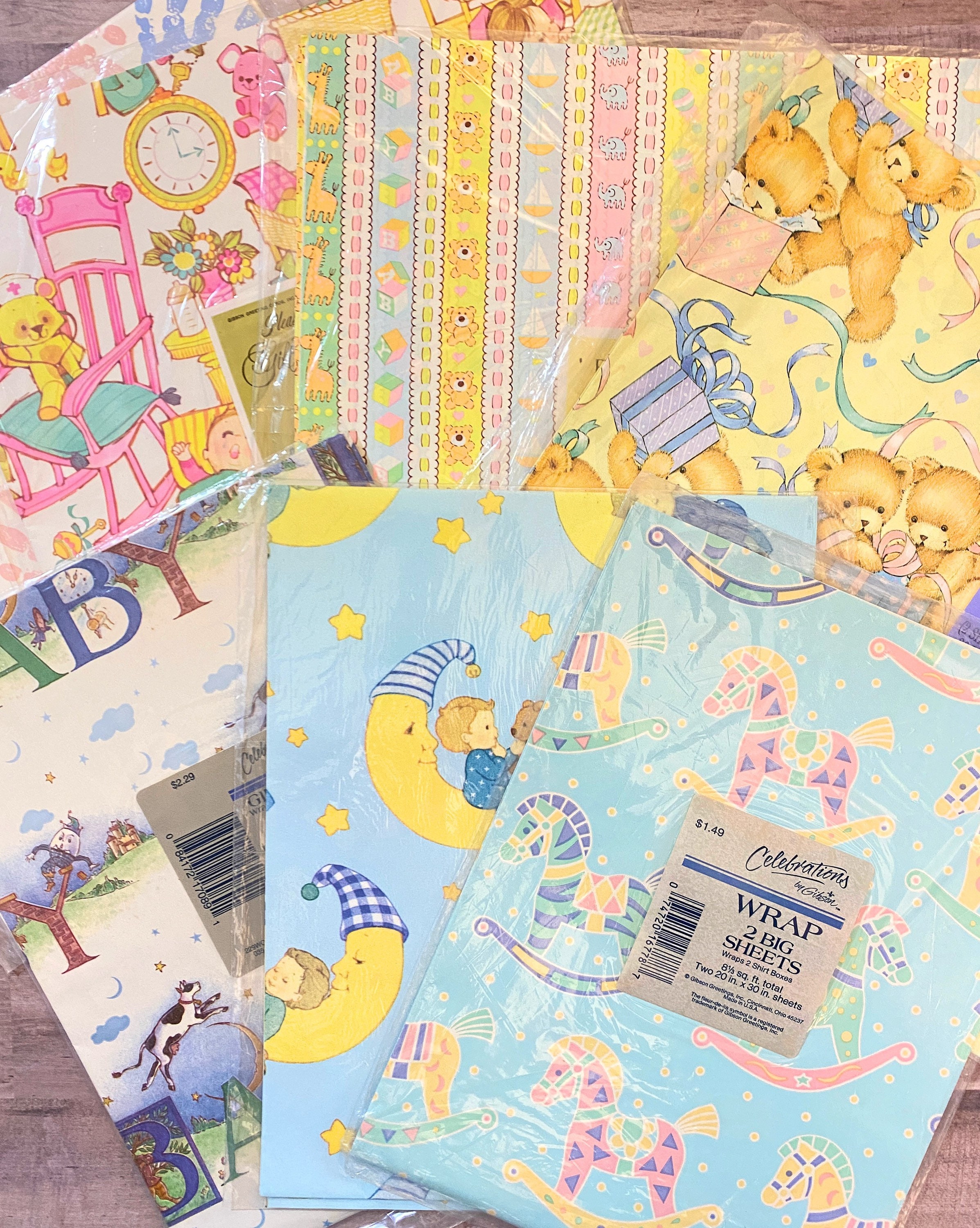 Gift Wrapping Vintage Baby Wrapping Paper Gift Wrap Baby Wrapping Paper ...
