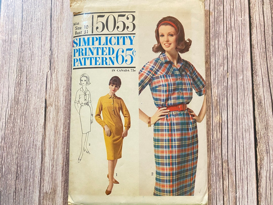 Simplicity Sewing Pattern 5053 - Vintage One-piece Dress - Etsy
