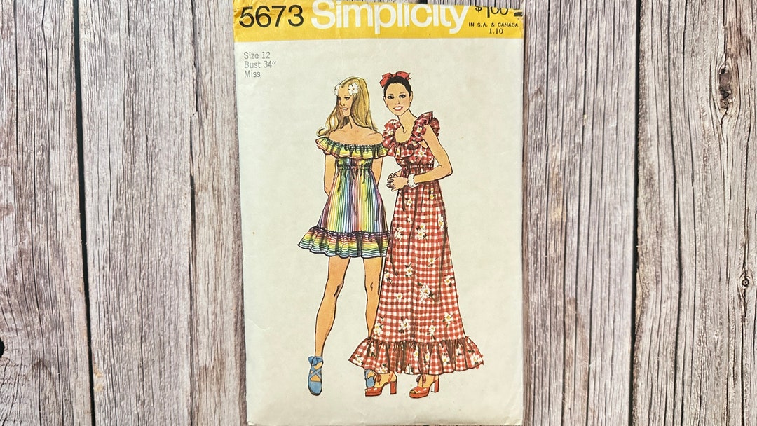 Simplicity Pattern 5673. Vintage Dress Sewing Pattern. - Etsy