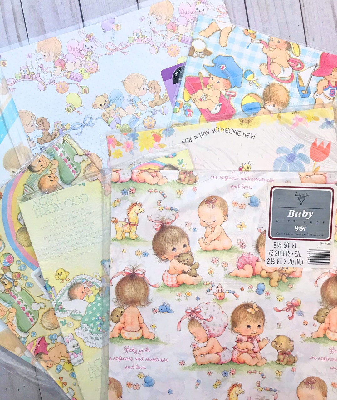 Vintage Baby Wrapping Paper, Baby Shower Gift Wrap - Etsy