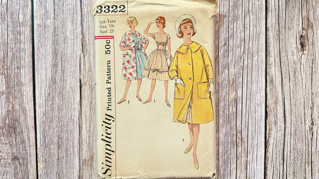 Simplicity Sewing Pattern 3322 - Uncut - Vintage Dress and Coat - Etsy