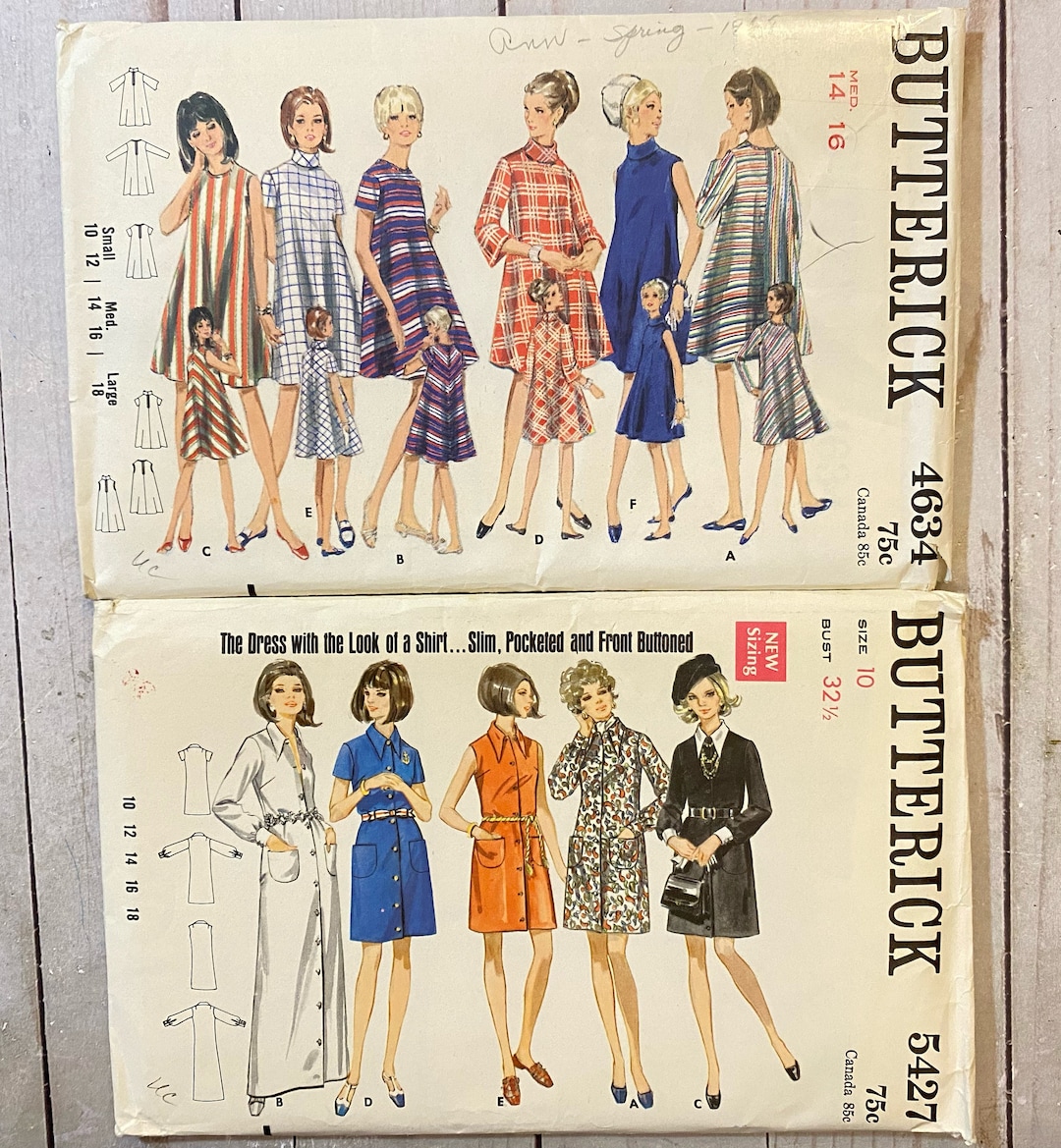 1960s Butterick Dress Sewing Pattern: Uncut Vintage Design - Etsy