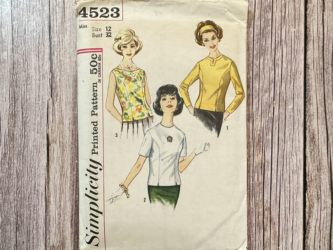 Simplicity Sewing Pattern 4523. Vintage Blouse. - Etsy
