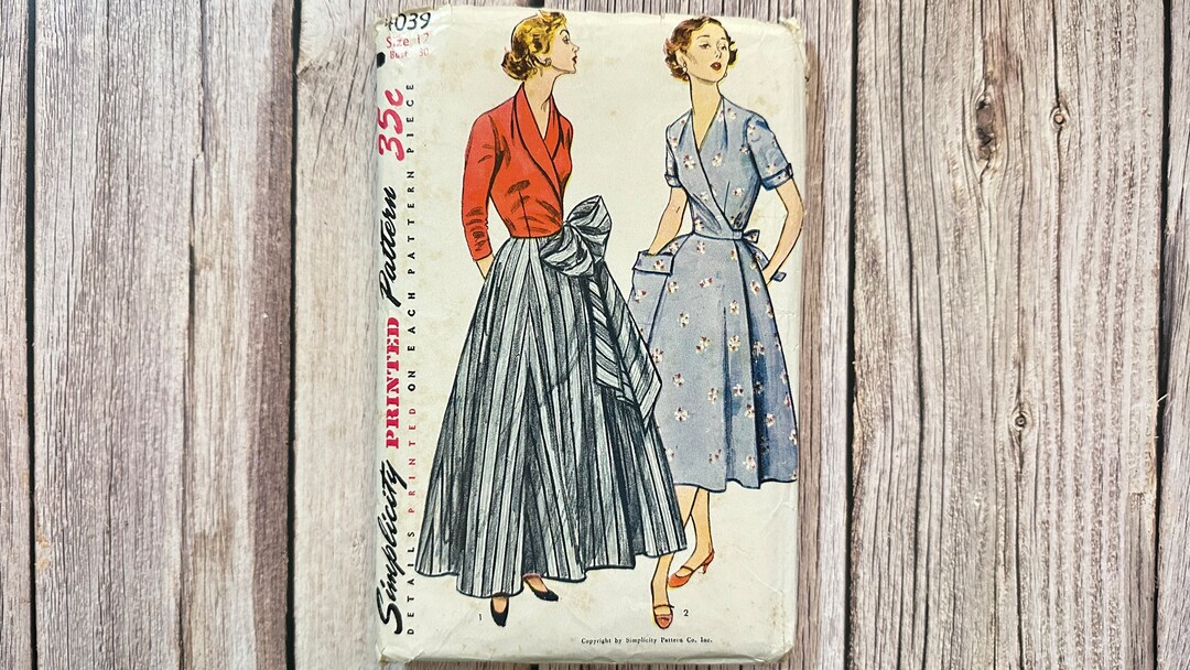 Simplicity Sewing Pattern 4039 - Uncut - Vintage Wrap Around Housecoat ...