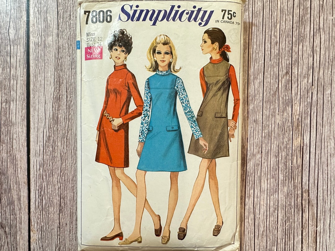 Simplicity Sewing Pattern 7806. Vintage Dress and Jumper. - Etsy