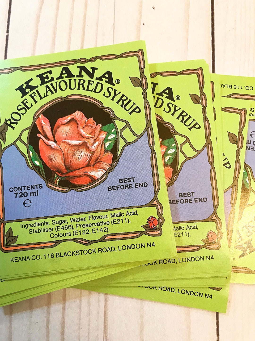 Vintage Rose Syrup Labels (5). Old Labels. - Etsy