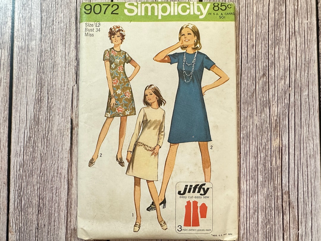 Simplicity Sewing Pattern 9072 - Uncut - Vintage Dress - Etsy