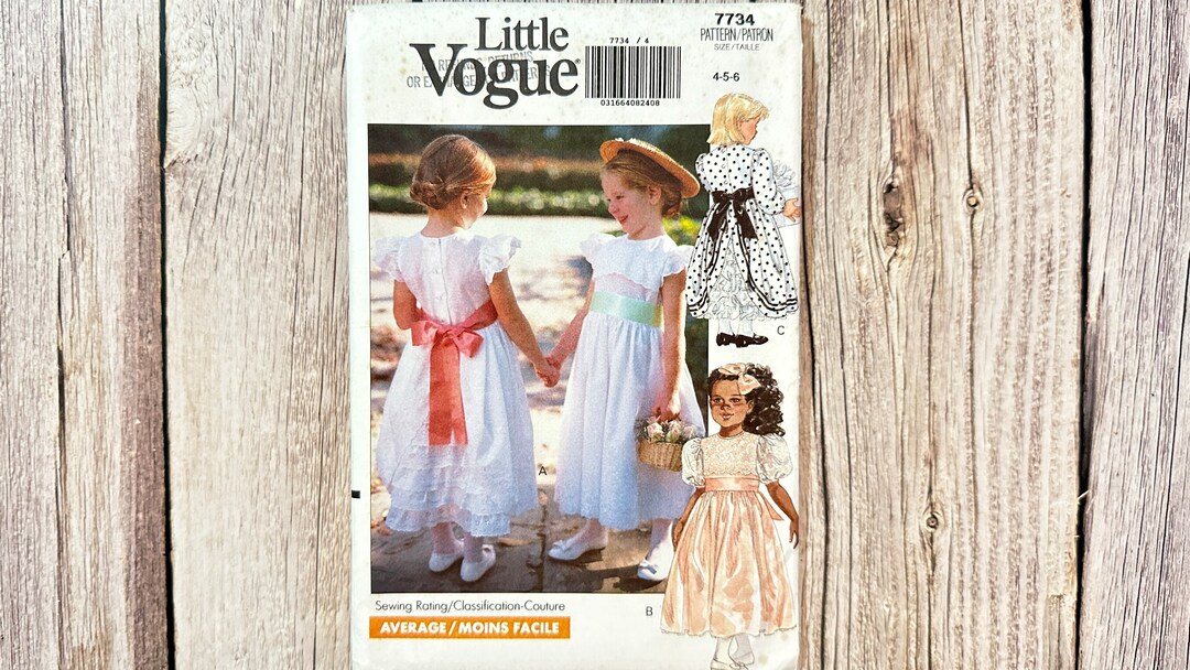 Little Vogue Sewing Pattern 7734 - Uncut - Toddlers’ Children's Dress ...