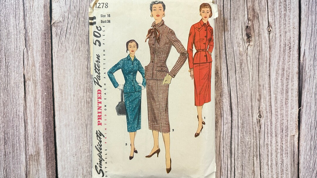 Simplicity Sewing Pattern 1278 - Vintage Women’s Suit - Etsy