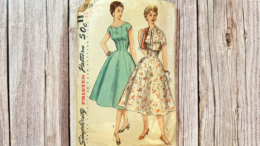 Simplicity Sewing Pattern 1534 - Vintage Dress and Jacket - Etsy