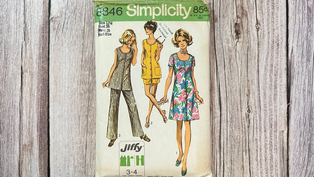 Simplicity Pattern 8846. Vintage Pants, Dress or Tunic Sewing Pattern ...