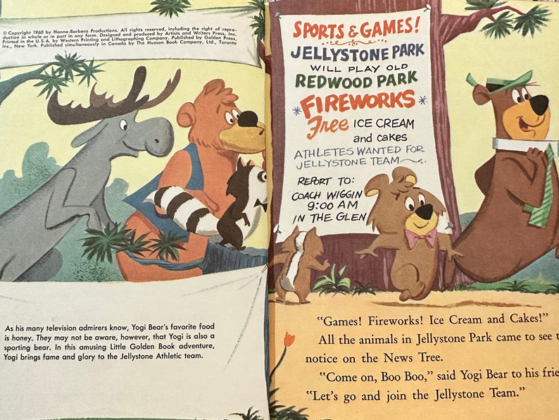 Yogi Bear. A Little Golden Book. Vintage Children’s Book. - Etsy