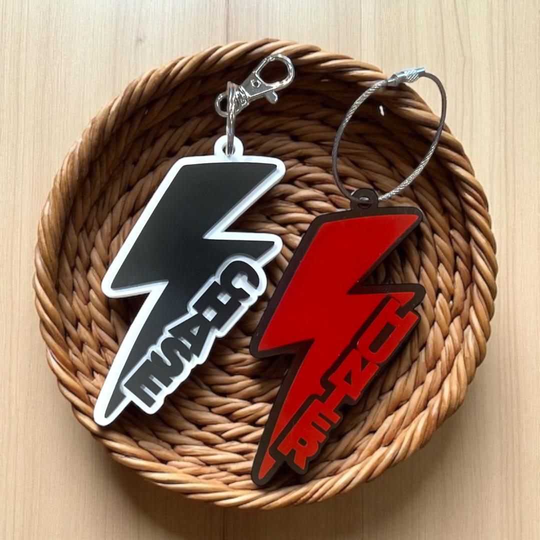 Custom Lightning Bolt Name Tag: Personalized Acrylic Keychain - Etsy