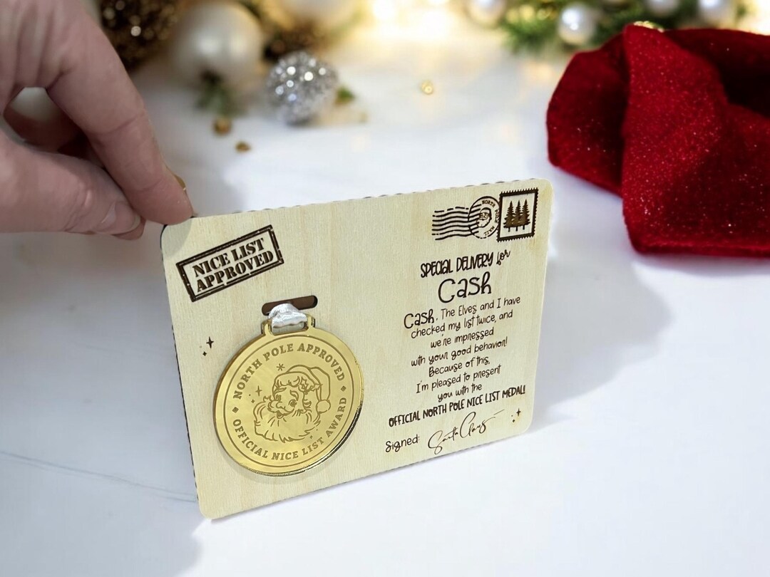 Personalized Santa Token/medal/award, Santa Nice List Award, Elf ...