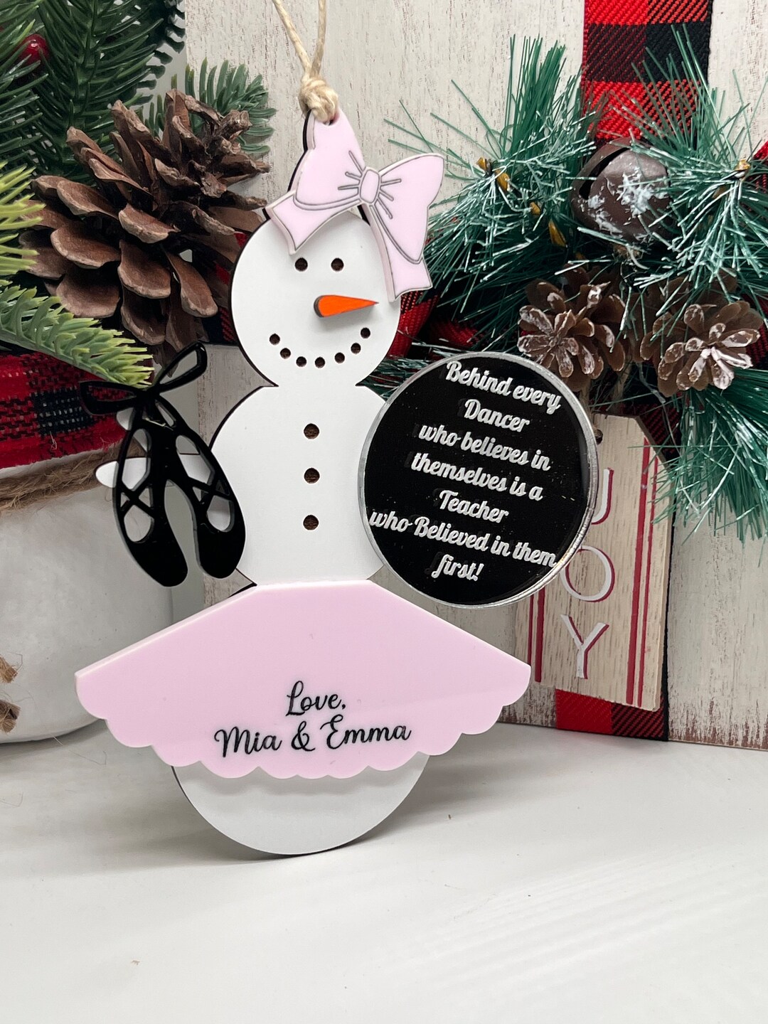 Ballet/dancer Teacher Snowman Ornament, Teacher Ornament, Christmas ...