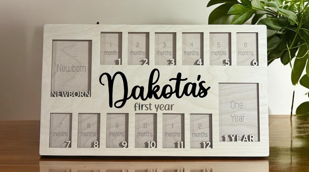 Newborn Milestone Photo Frame, Custom Photo Frame From Newborn to 1st ...