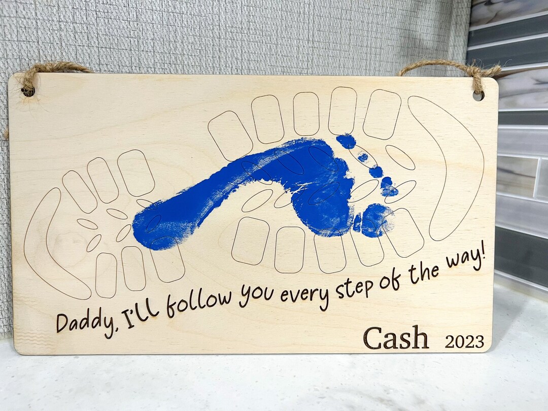 Father's Day Footprint Sign, Personalized Sign for Father's Day, Gift ...