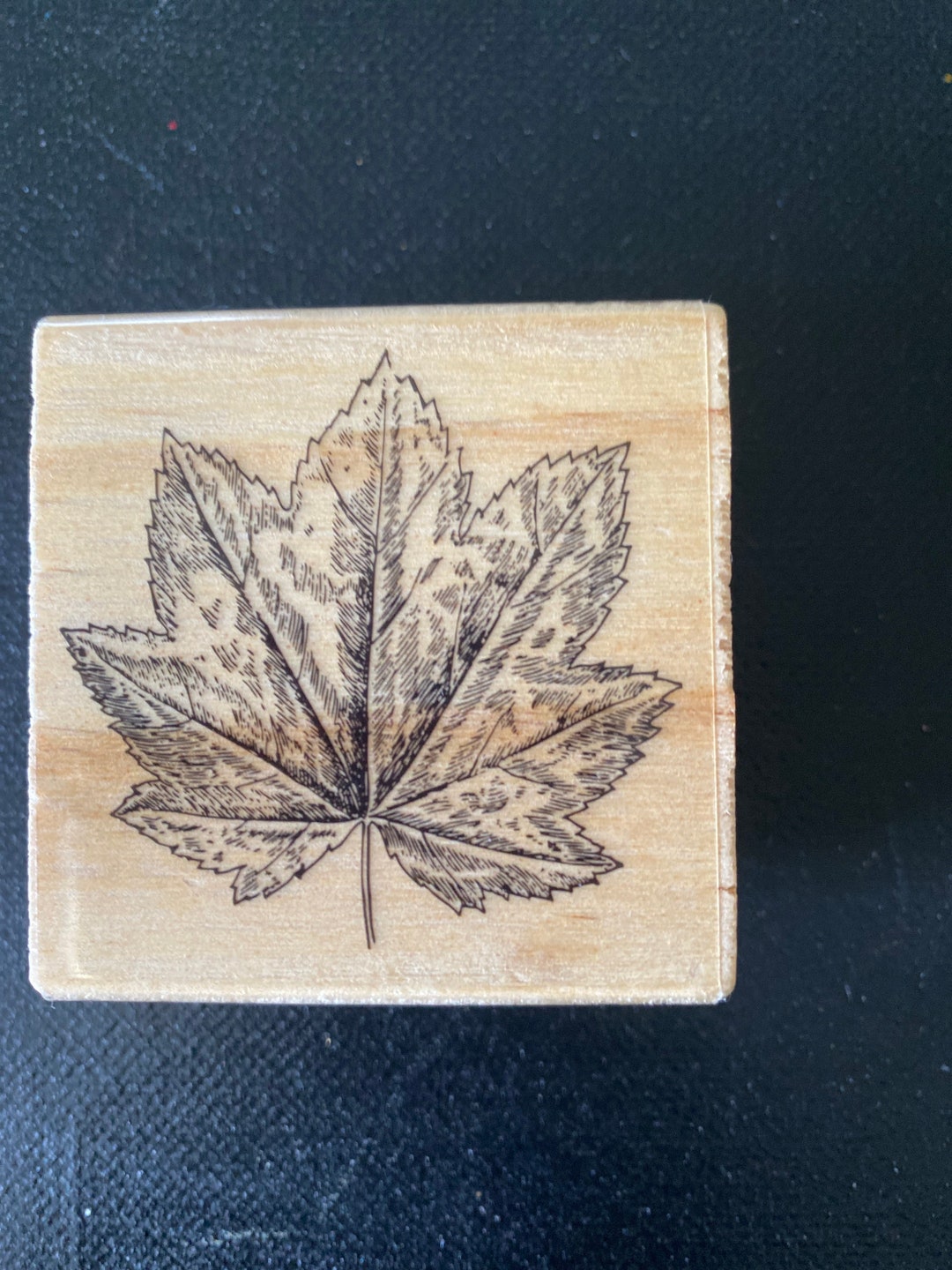 Maple Leaf Stamp- New Wood Mounted Rubber Stamps - Etsy