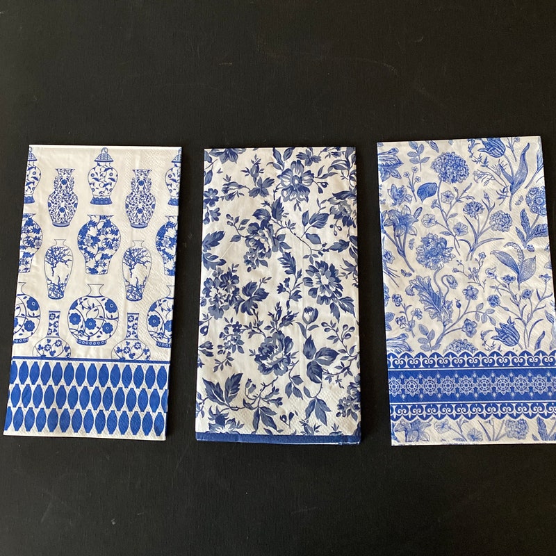 Blue Paper Napkins - Etsy