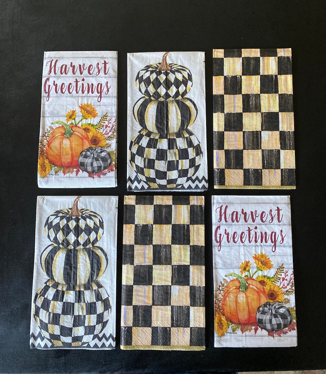 Set of 6 Individual Included 4 Mackenzie Childs Autumn , Pumpkins Guest ...
