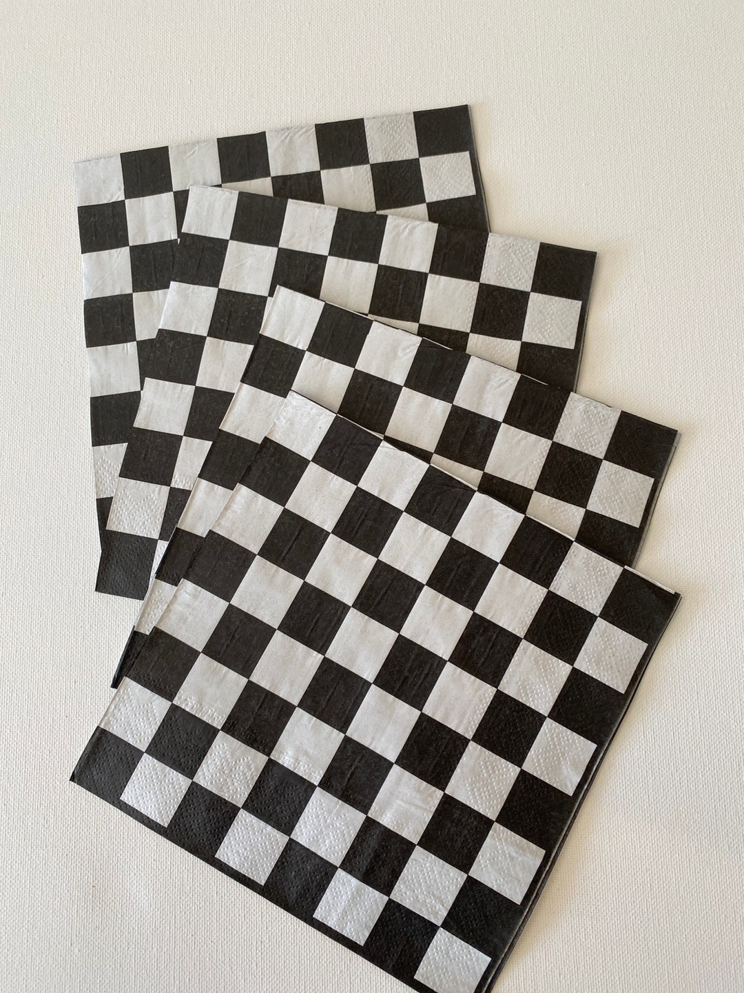 Black and White Checkered Paper Napkins: Decoupage Crafts, Set of 4 - Etsy