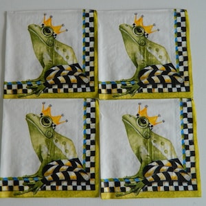 Retired 4 Individual Mackenzie-childs Triple Ply Paper Cocktail Frog ...