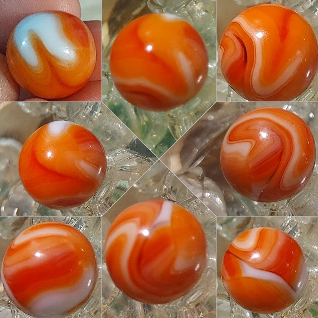 Old Marble Orange Swirl Vintage Marble Collection akro Peltier Heaton ...