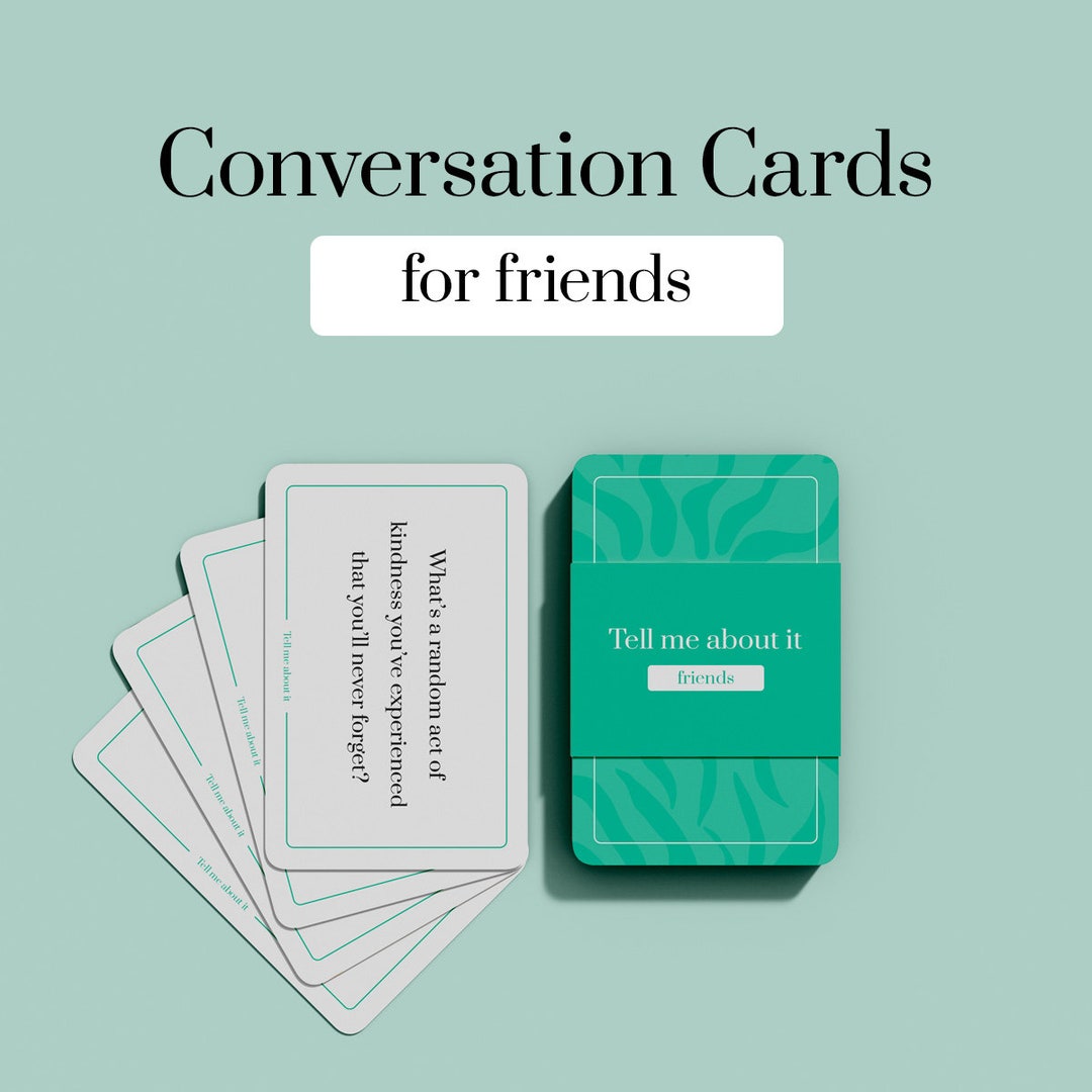 50 Conversation Cards Friends Therapy Questions Icebreaker - Etsy