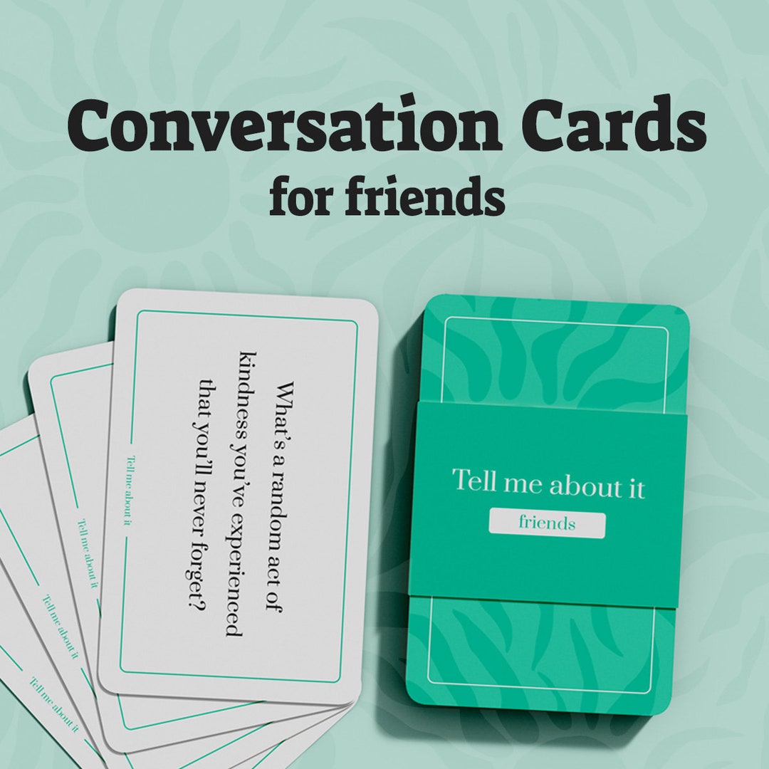 50 Conversation Cards Friends Therapy Questions Icebreaker Conversation ...