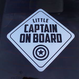 Little Captain on Board Decal Sticker, Metallic, Blue, Special, Baby ...