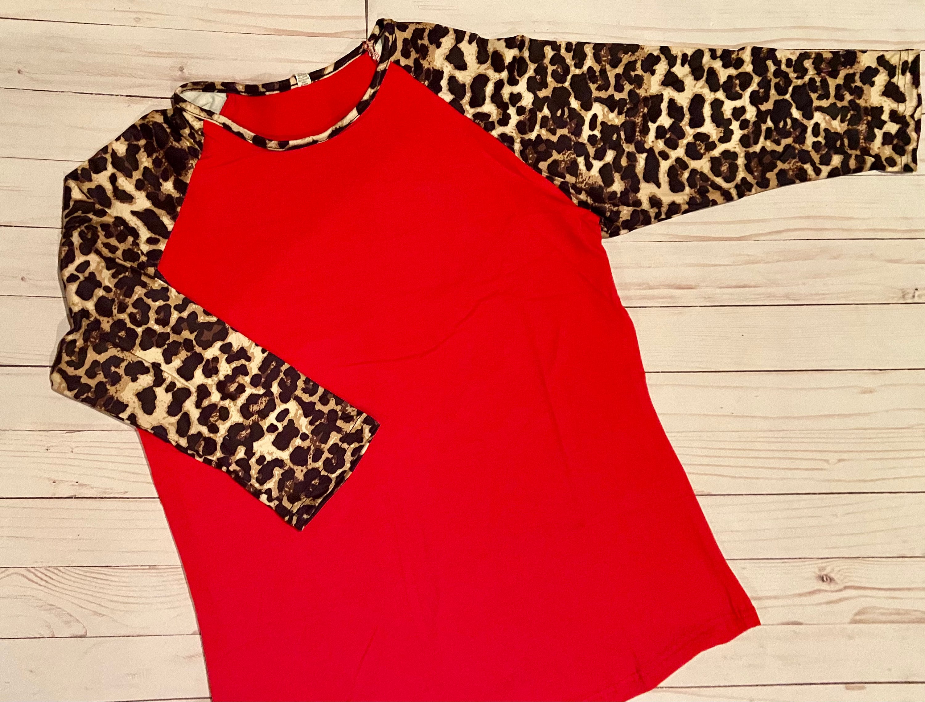Red Leopard Raglan - Etsy