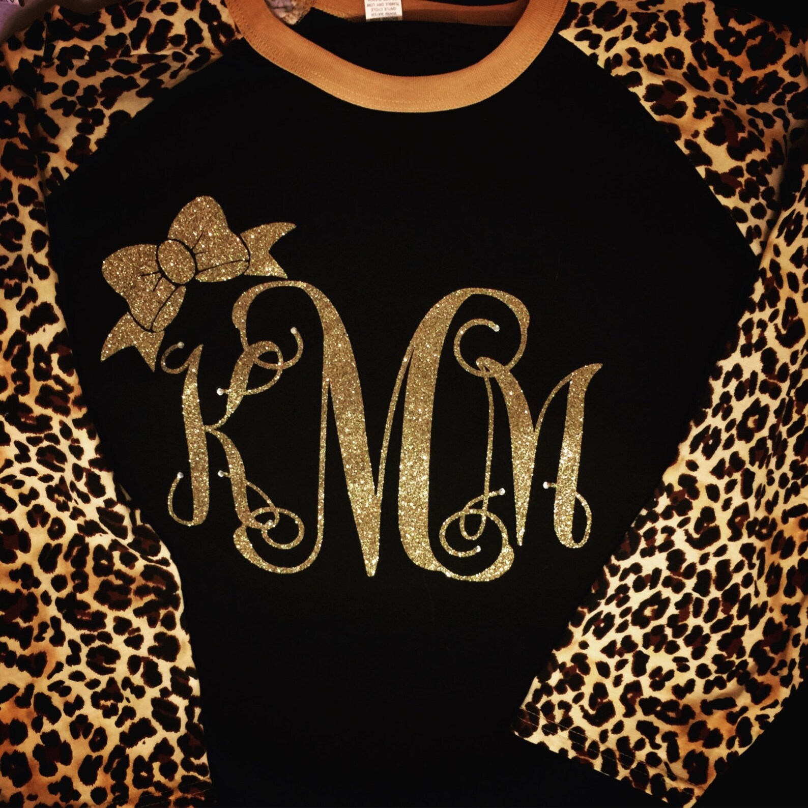 Monogram Leopard Tee - Etsy