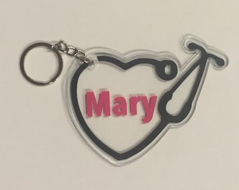 3D Printed Tiny Stethoscope Keychain - Etsy